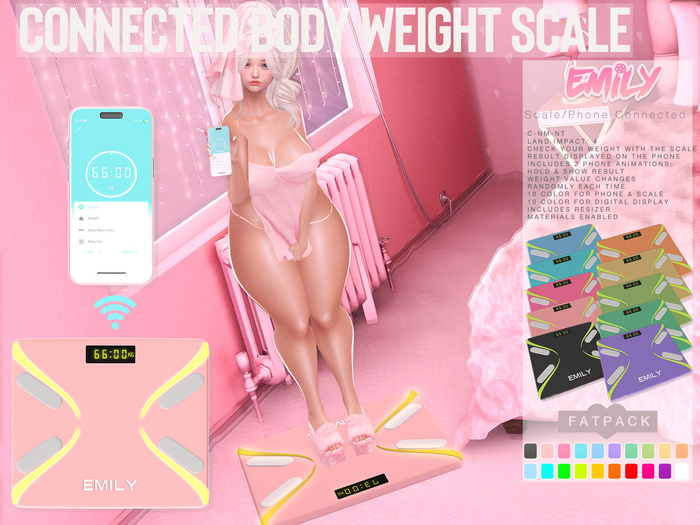Second Life Marketplace - Emily - Connected Body Weight Scale - Fatpack